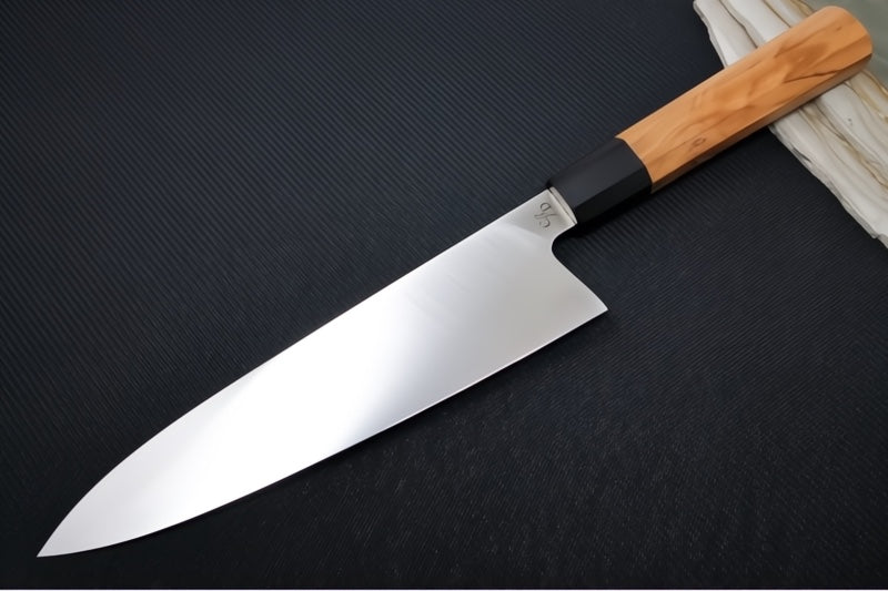 Corey Dunlap Custom Knives - 8.5" Chef's Knife - Octagon Styled Olive ...