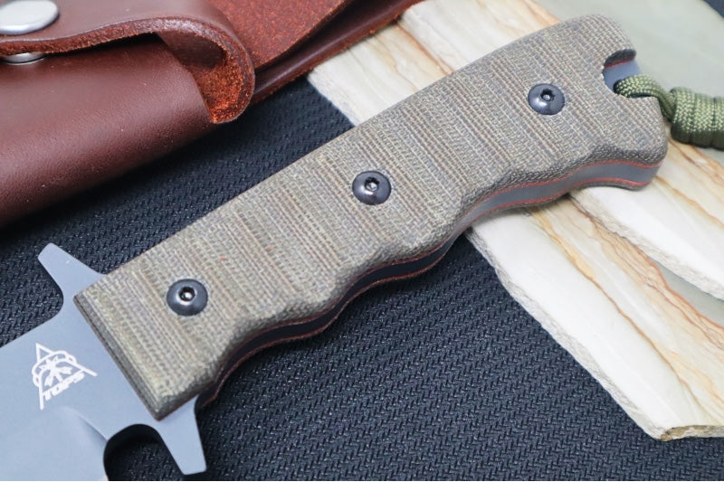 Tops Wild Pig Hunter Sniper Gray - 1095 Steel / Green Canvas Micarta ...