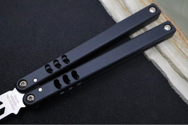 Squid Industries Mako V4.5 Balisong Trainer - Black Anodized Aluminum ...