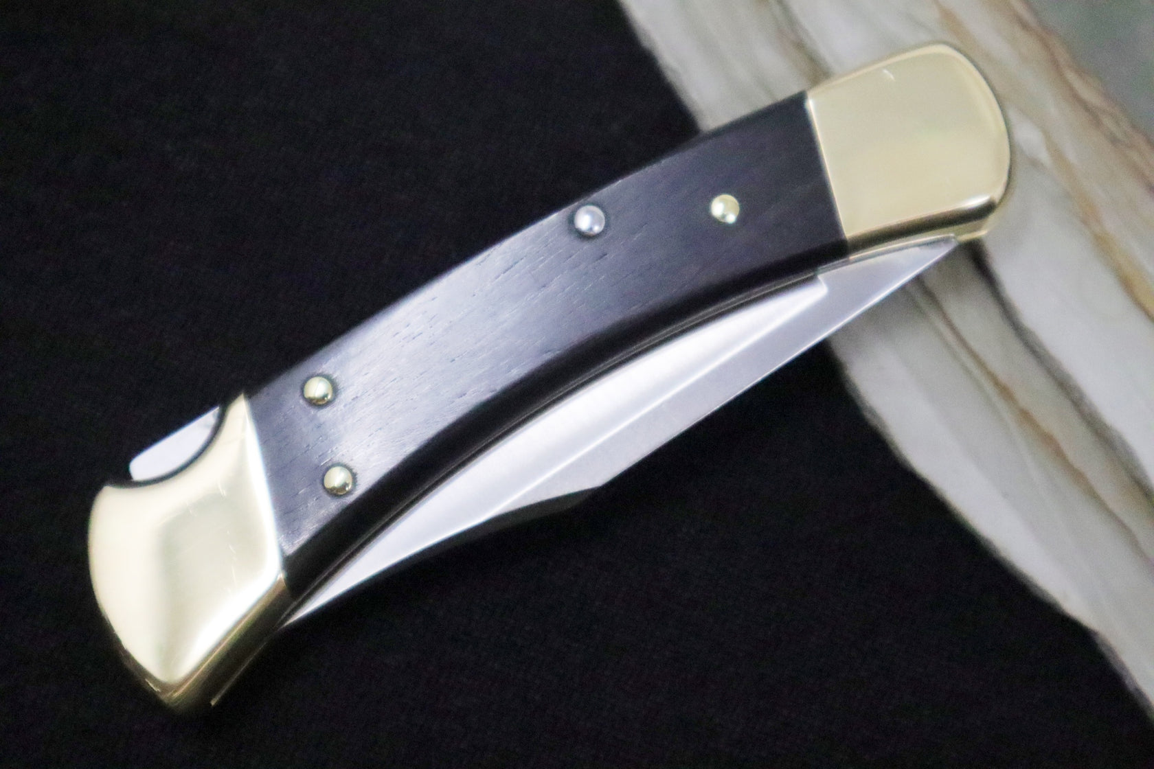 Buck 110 Auto Clone - Plain Blade and Ebony Wood Handle – Northwest Knives