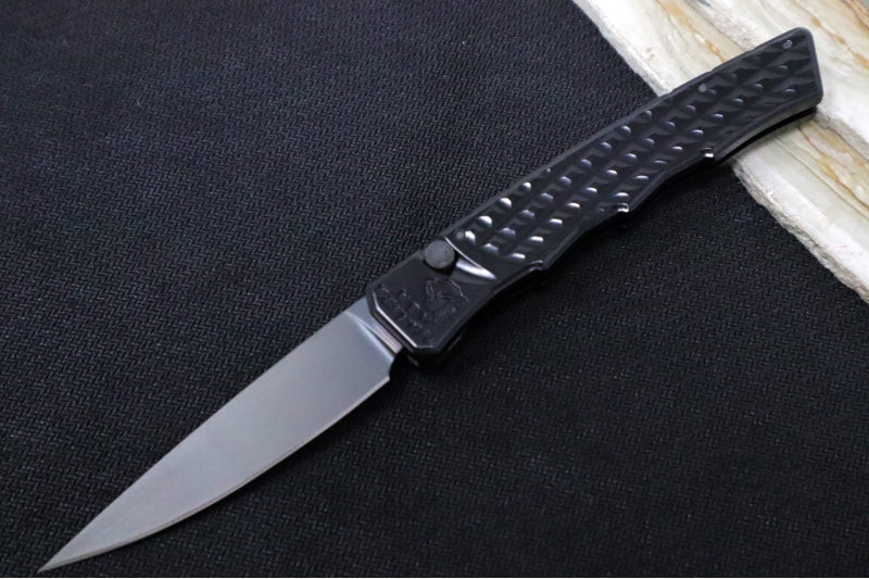 Piranha Knives Crossfire - Black Anodized Aluminum Handle / Drop Point ...