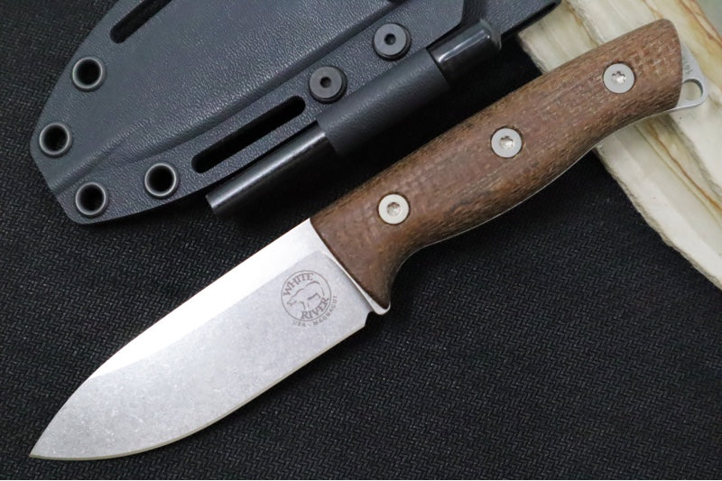 White River Ursus Cub - Natural Burlap Micarta Handle / CPM-Magnacut S ...